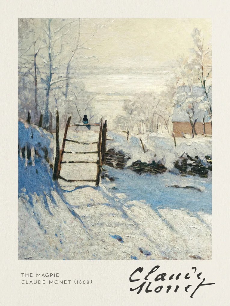 Obrazová reprodukce The Magpie - Claude Monet, (30 x 40 cm)