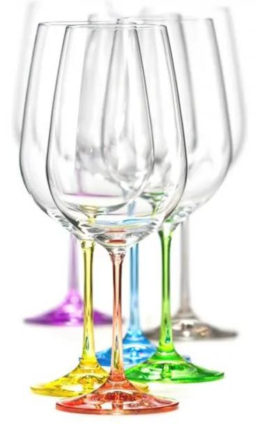 Sklenice na víno, Crystalex, VIOLA rainbow, 350 ml (6ks)