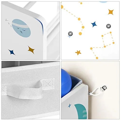 Dětský regál na hračky s 9 boxy, motiv vesmír GKR033WZ01