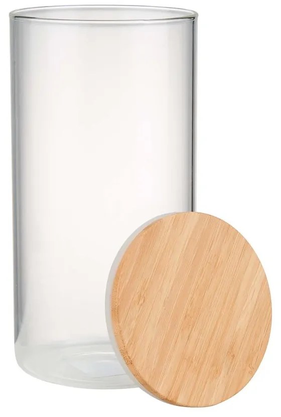 Butlers WOODLOCK Skleněná dóza 2300 ml - čirá/přírodní