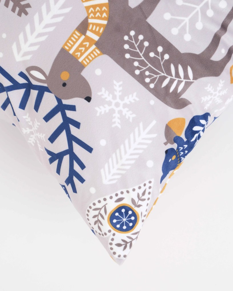 MK Lůžkoviny Vánoční povlak na polštářek Velvet 40 × 40 cm - Sob modrý