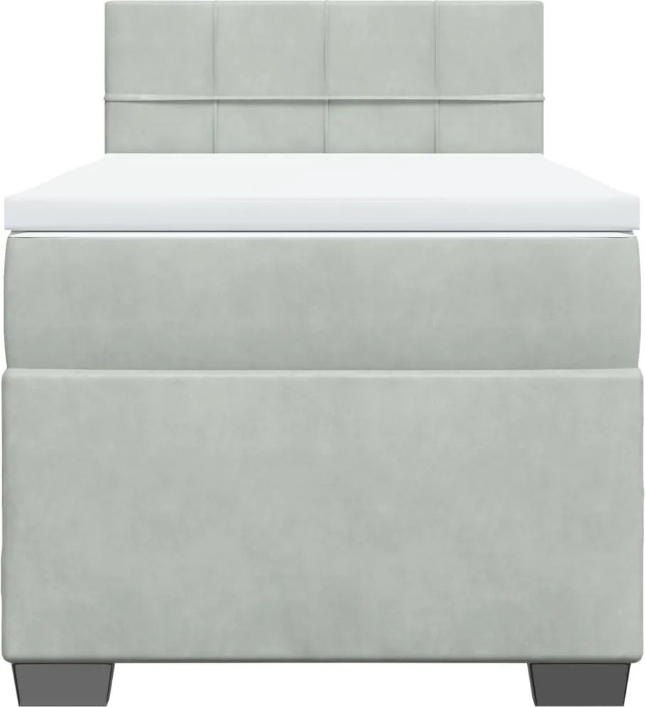 Box spring postel s matrací světle šedá 80 x 200 cm samet 3286162