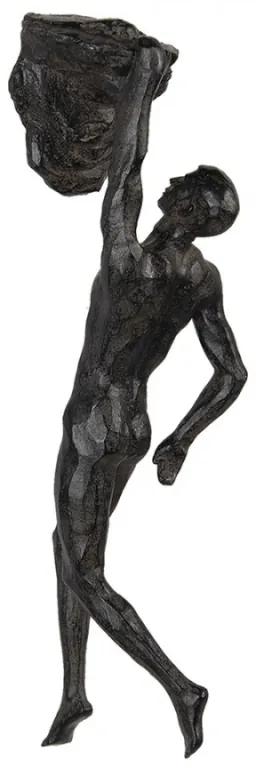 Dekorativní soška člověk s košem – 9x9x32 cm