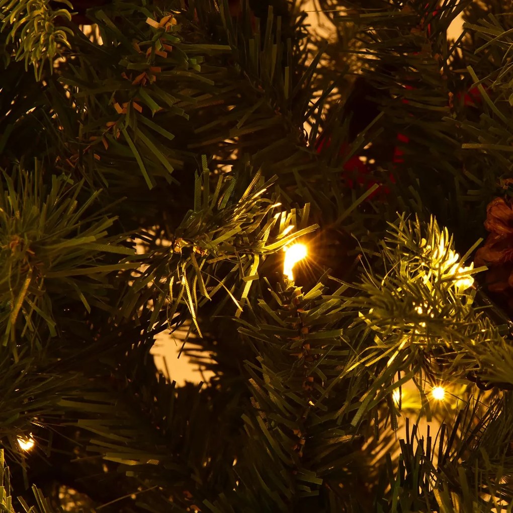 Costway Umělý vánoční stromek s LED světýlky Vánoční stromeček 210/225/240 cm
