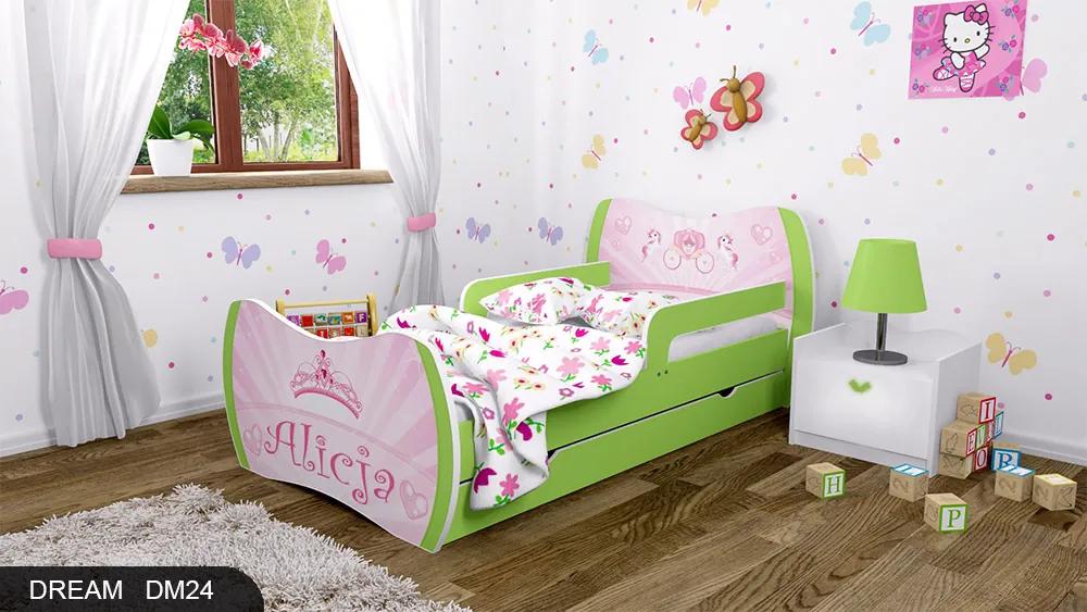 Dětská postel Dream vzor 24 160x80 cm zelená