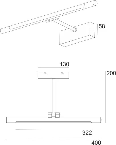 LED Koupelnové osvětlení zrcadla MIRROR LED/6W/230V 4000K IP44 40 cm černá