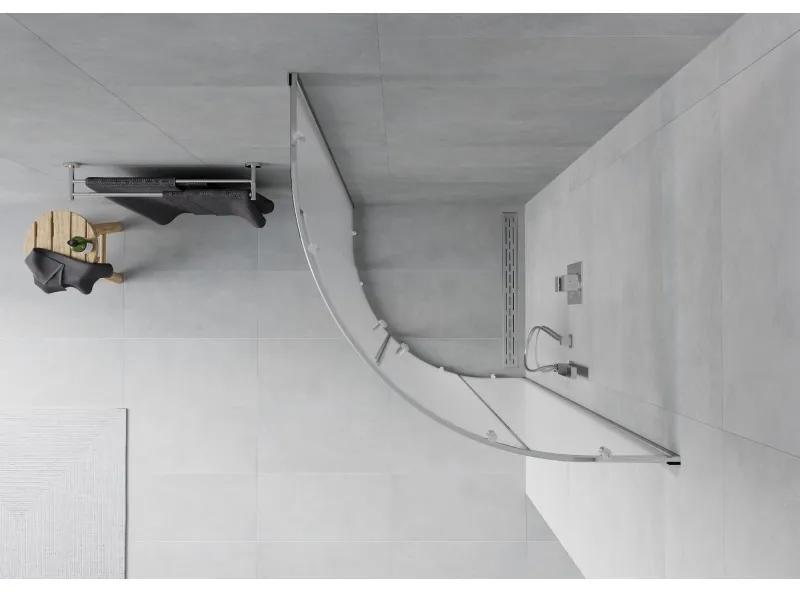 Mexen Rio půlkruhový sprchový kout 70 x 70 cm, Vzor jinovatky, Chromovaná - 863-070-070-01-30