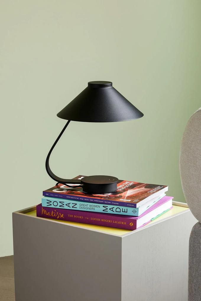 Hübsch Stmívatelná stolní LED lampa Muri Black, černá barva, kov