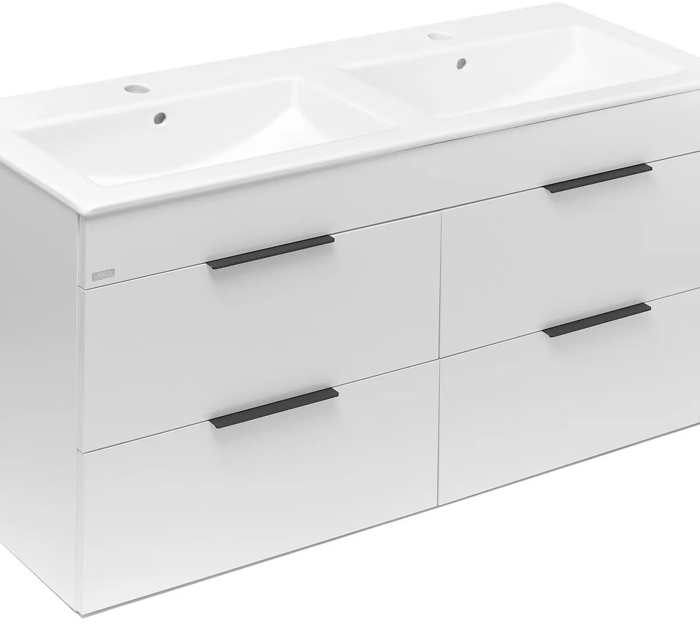 JIKA Cube skříňka s dvojumyvadlem 120 cm, bílá, H4536621763001