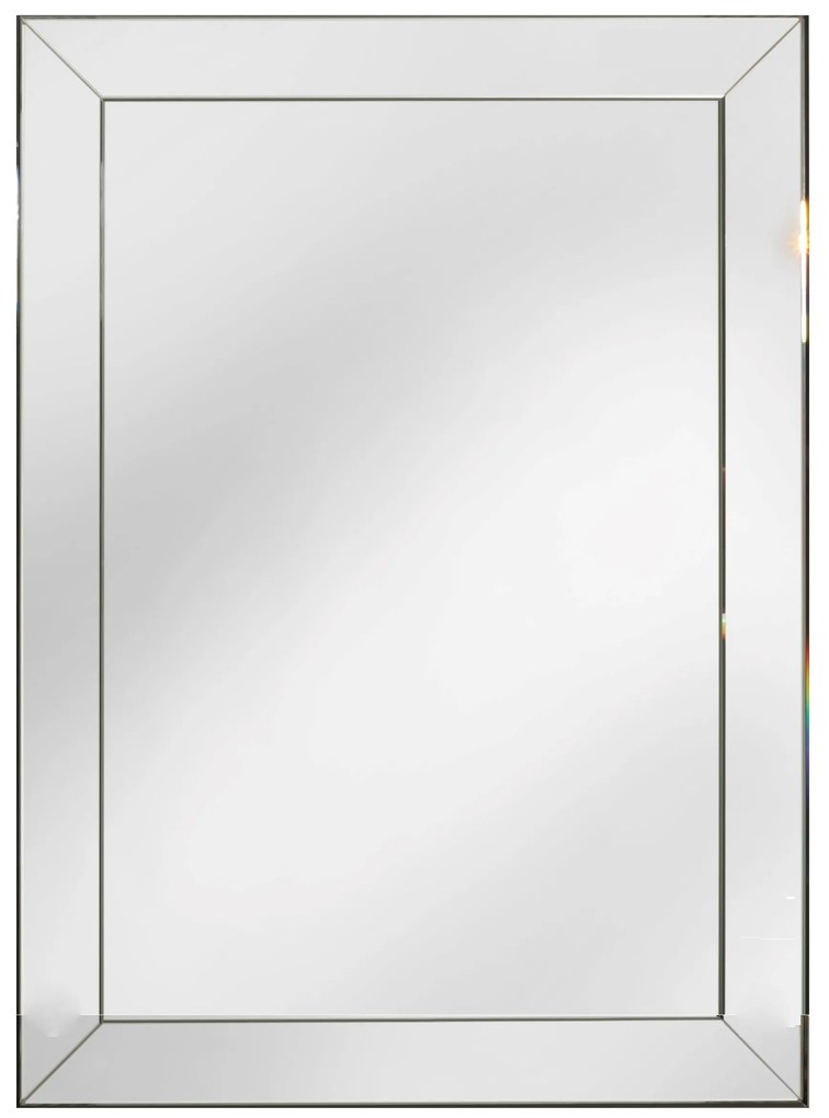 Zrcadlo na zeď do pokoje ložnice dekorativní UNO 60 x 80 cm s fazetovanými  lištami 711-188