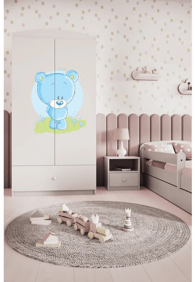 Dětská skříň Babydreams 90 cm medvídek bílá