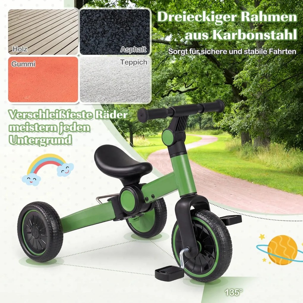 Costway 5-in-1 Dětské kolo Dětské balanční kolo s odnímatelnými pedály