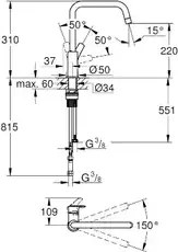 Grohe QuickFix Start - Dřezová baterie matná černá