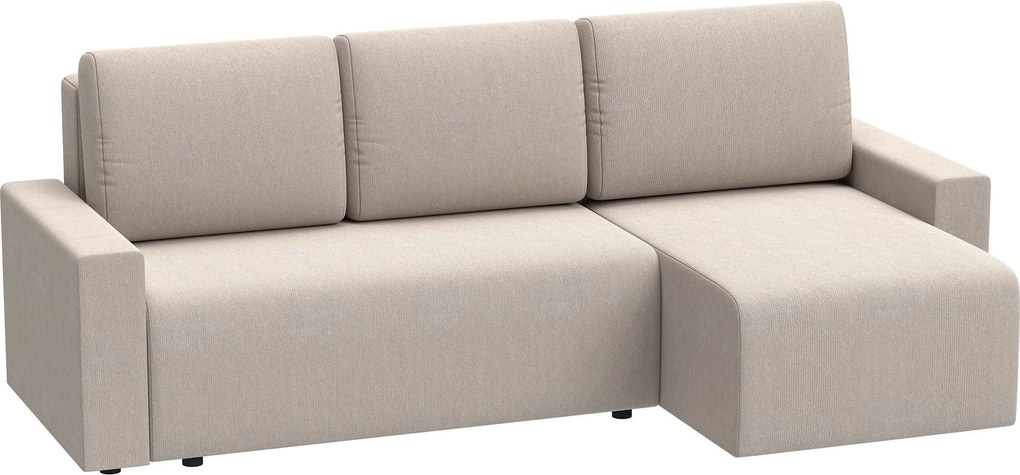 HOMCOM rozkládací rohová pohovka L, 3místná s otočnou chaise – béžový umělý semiš | Aosom