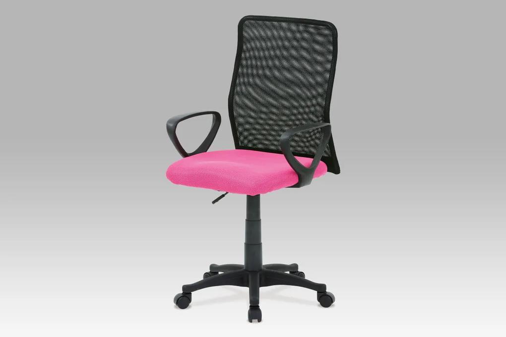 Kancelářská židle růžová a černá látka MESH KA-B047 PINK AKCE