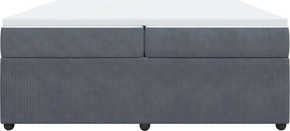 Box spring postel s matrací tmavě šedá 200x200 cm samet 3285663