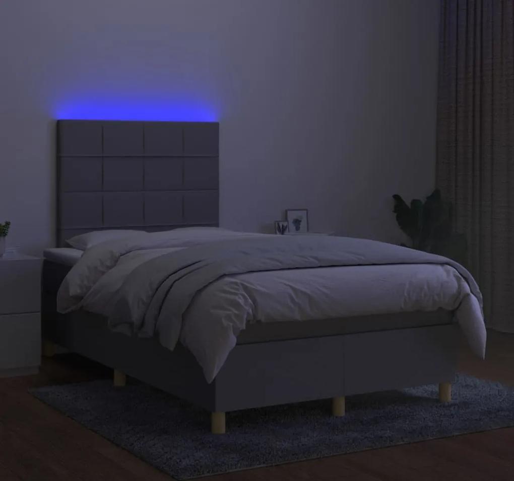 vidaXL Box spring postel s matrací a LED 120 x 200 cm textil [3135421] Barva: Černá
