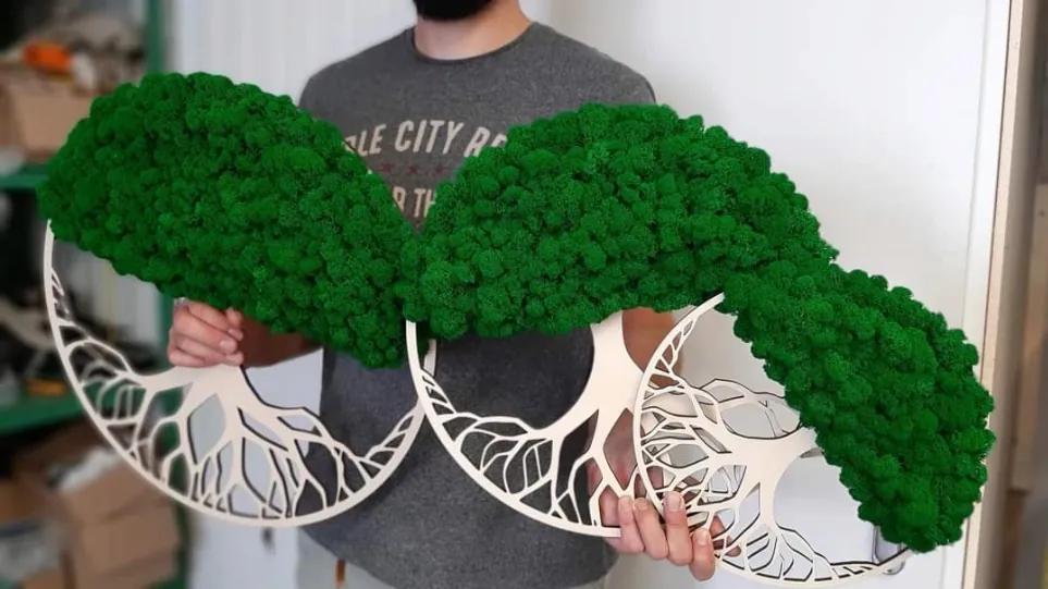 OznTo Obraz strom s mechem 30cm zelený