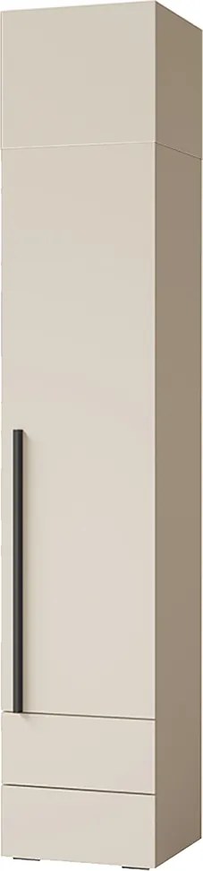 LORIN d | šatní skříň 3 P s nástavcem 19 | 45 cm | výška 236 cm | s policemi a šatní tyčí | PUSH OPEN | kašmír