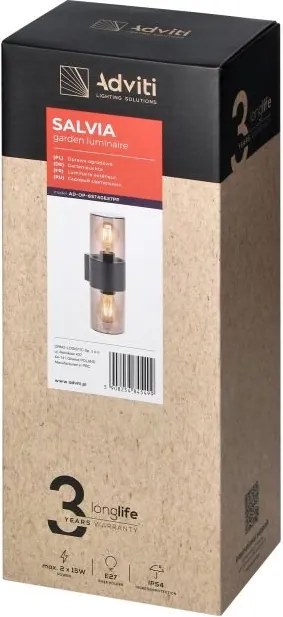 Venkovní svítidlo nástěnné ORNO AD-OP-6574GE27PP, IP54, 2xE27, max 2x15W, šedá