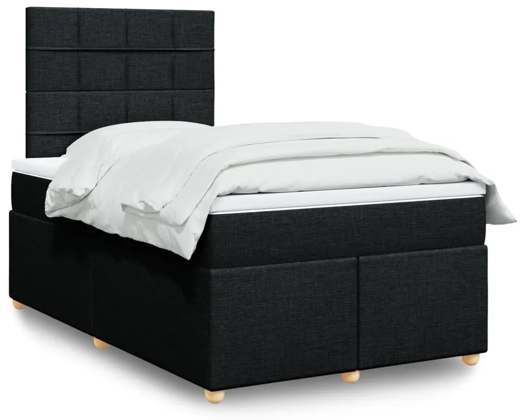 Box spring postel s matrací černá 120x200 cm textil 3293549