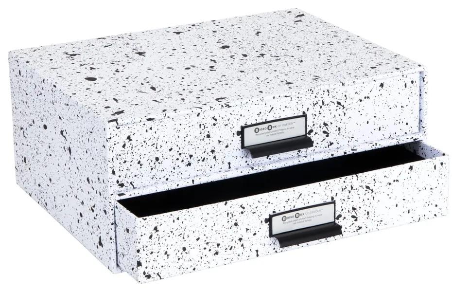 Černo-bílý zásuvkový box se 2 šuplíky Bigso Box of Sweden Birger