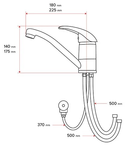 Mereo Mereo, Dřezová stojánková baterie pro nízkotl. ohřívače, CB201033M