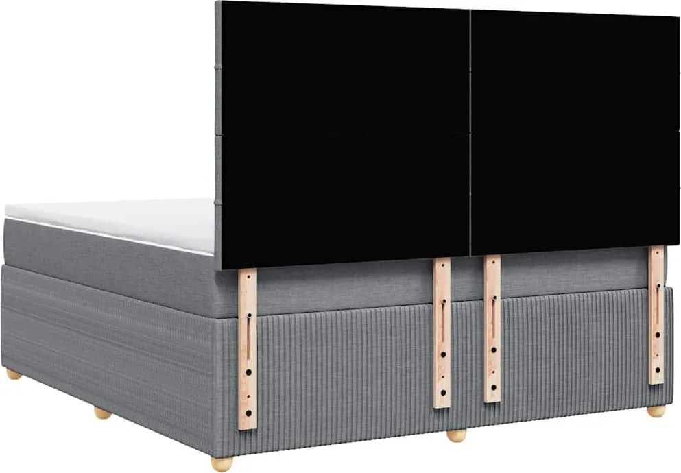 Box spring postel s matrací světle šedá 180 x 200 cm textil 3292135