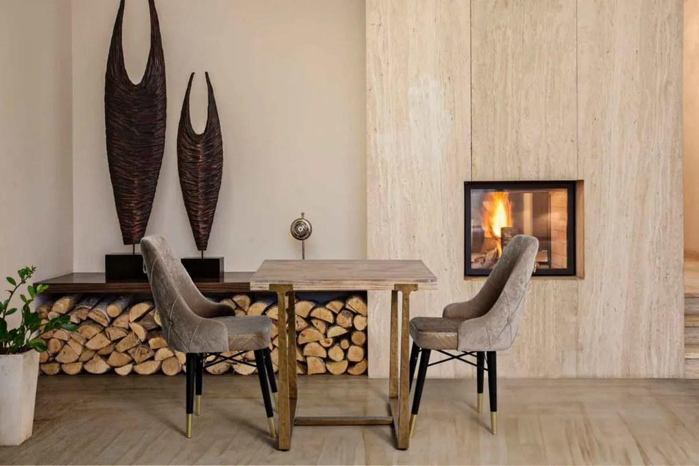 Designový jídelní stůl Nalanie 80 cm hnědý