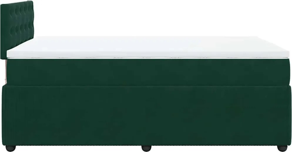 Box spring postel s matrací tmavě zelená 120 x 200 cm samet 3290025