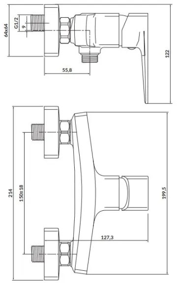 Cersanit S951-383 - Sprchová baterie LARGA lesklý chrom