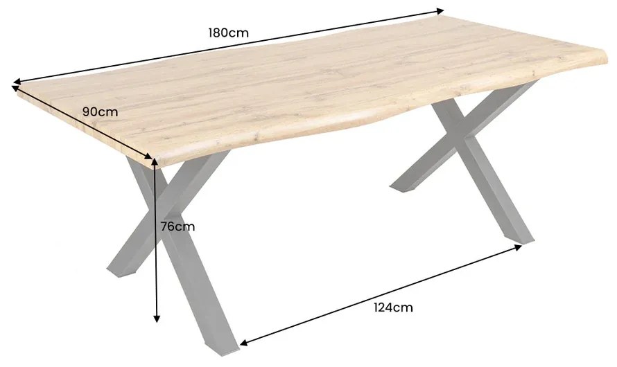 Massive home | Jídelní stůl WILD 180cm  masiv divoký dub  přírodní