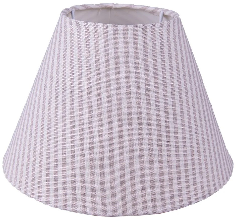 Béžové pruhované látkové stínidlo lampy - Ø 23*15 cm / E27