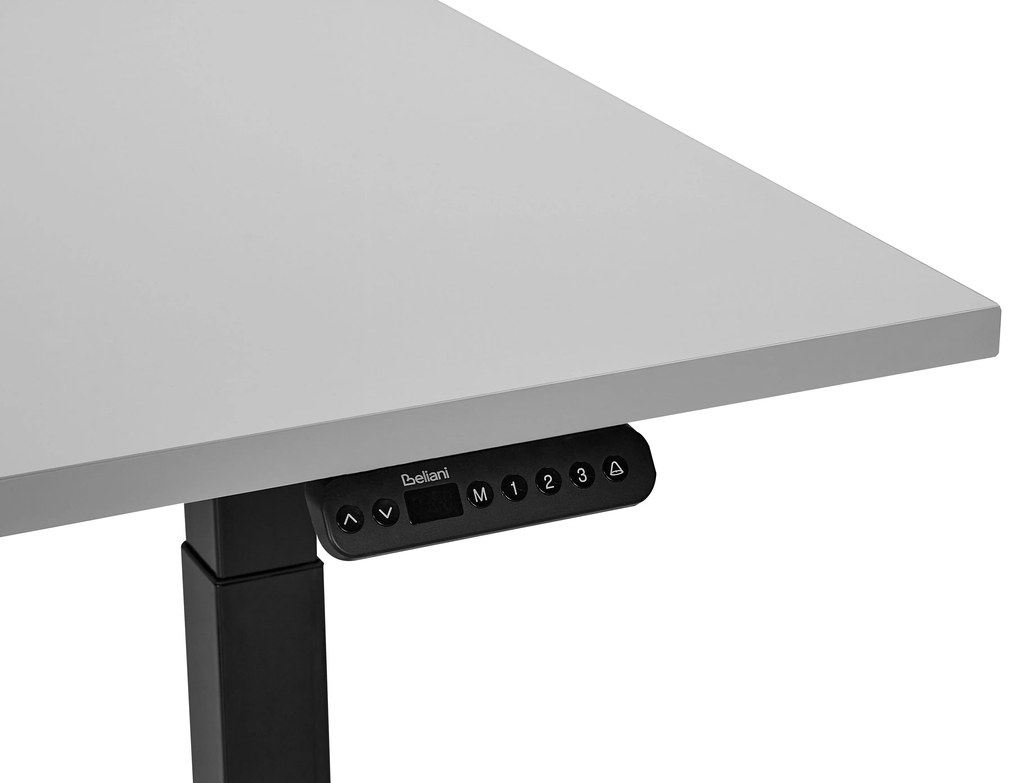 Elektricky nastavitelný psací stůl 180 x 80 cm šedý/černý DESTINES Beliani