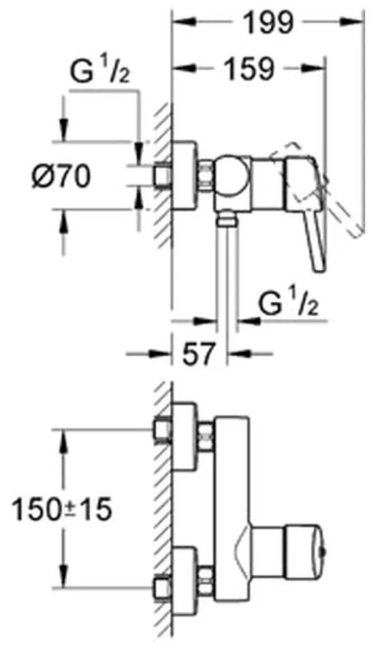 Grohe Concetto - Páková sprchová baterie, chrom 32210001