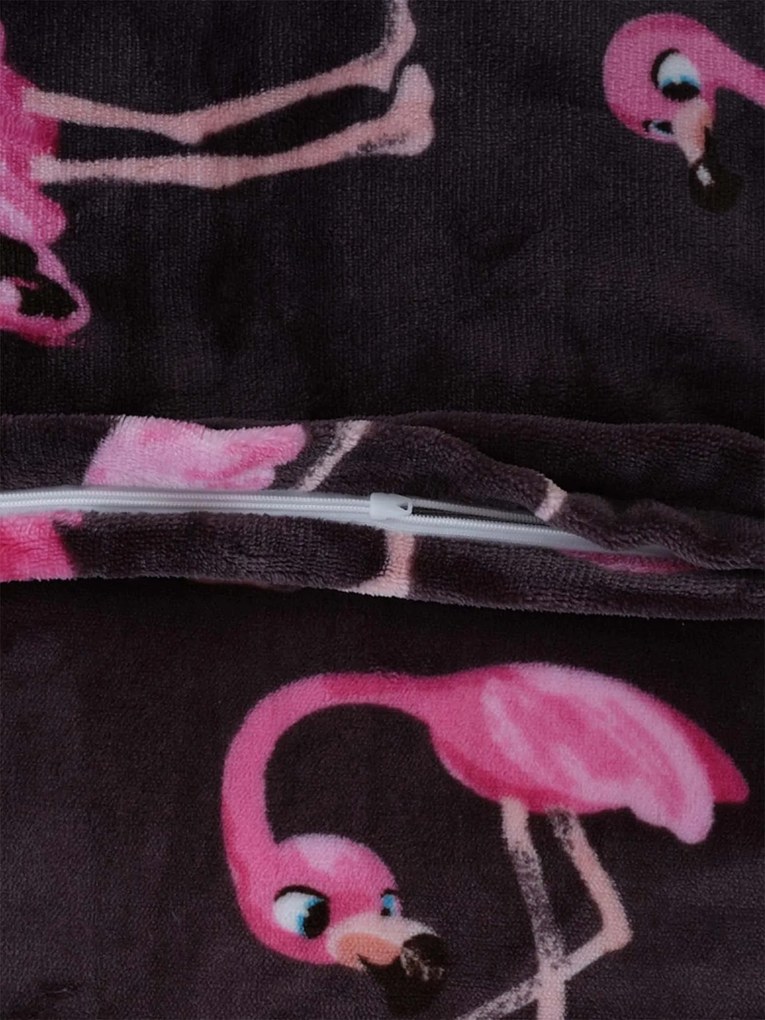 MK Lůžkoviny Povlak na polštář mikroplyš 70 x 90 cm - Flamingos