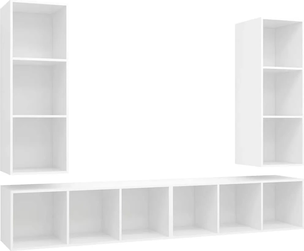 Nástěnné TV skříňky 4 ks bílé dřevotříska 3079880