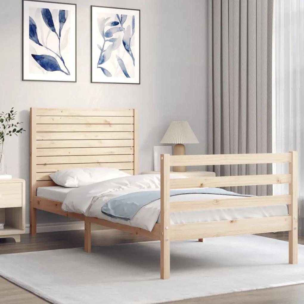 Rám postele s čelem 100 x 200 cm masivní dřevo,  3195016