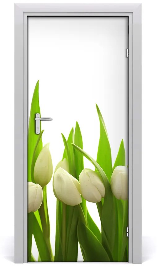 Fototapeta na dveře Bílé tulipány 75x205 cm