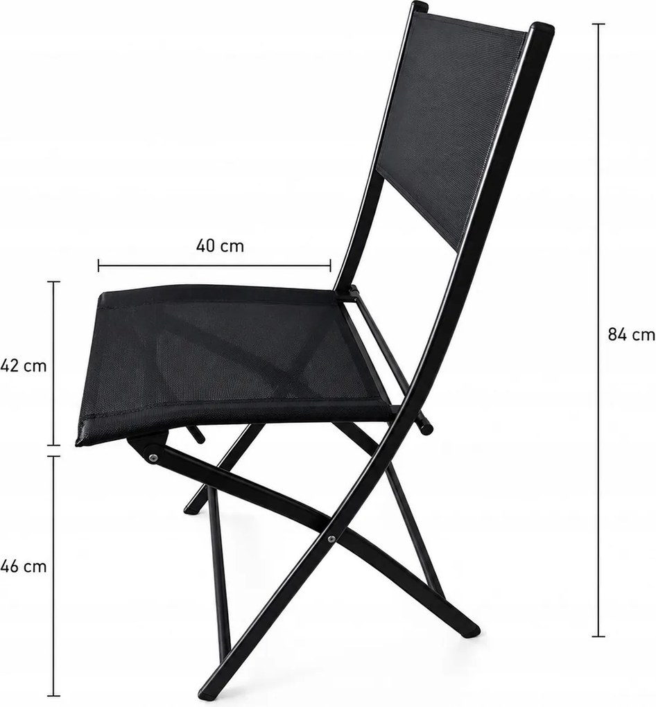 TRENDIE Balkonový set nábytku - stolek s průměrem 50 cm + 2 židle