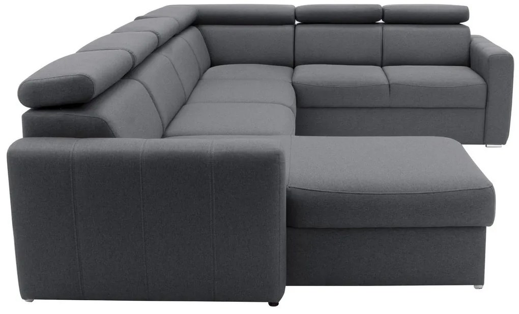 Casarredo - Komfort nábytek Rozkládací sedací souprava do U SELECT pravá, látky A1 | barva: N7 černá,potah: rosario 53