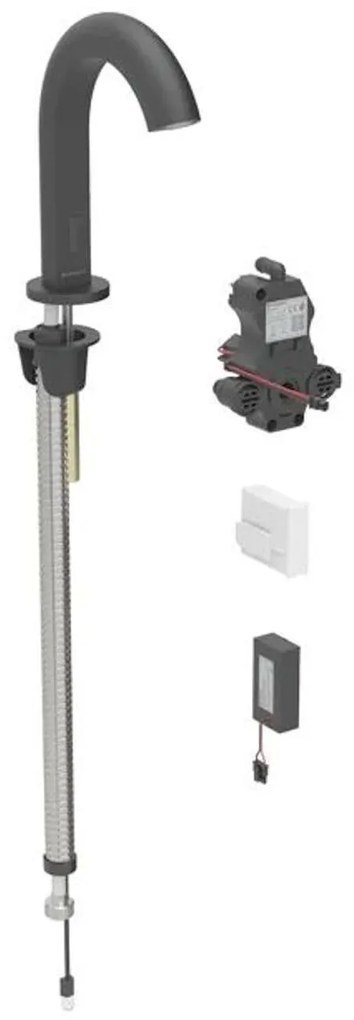 Geberit Piave - Elektronický umyvadlový ventil, pro studenou vodu, bateriové napájení, easy to clean, matná černá 116.183.14.1