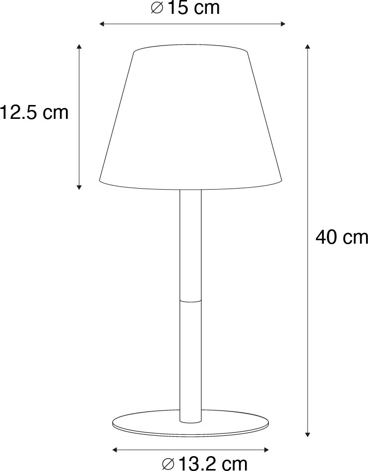 Stolní lampa bílá dobíjecí vč. LED a stmívače IP54 - Jude