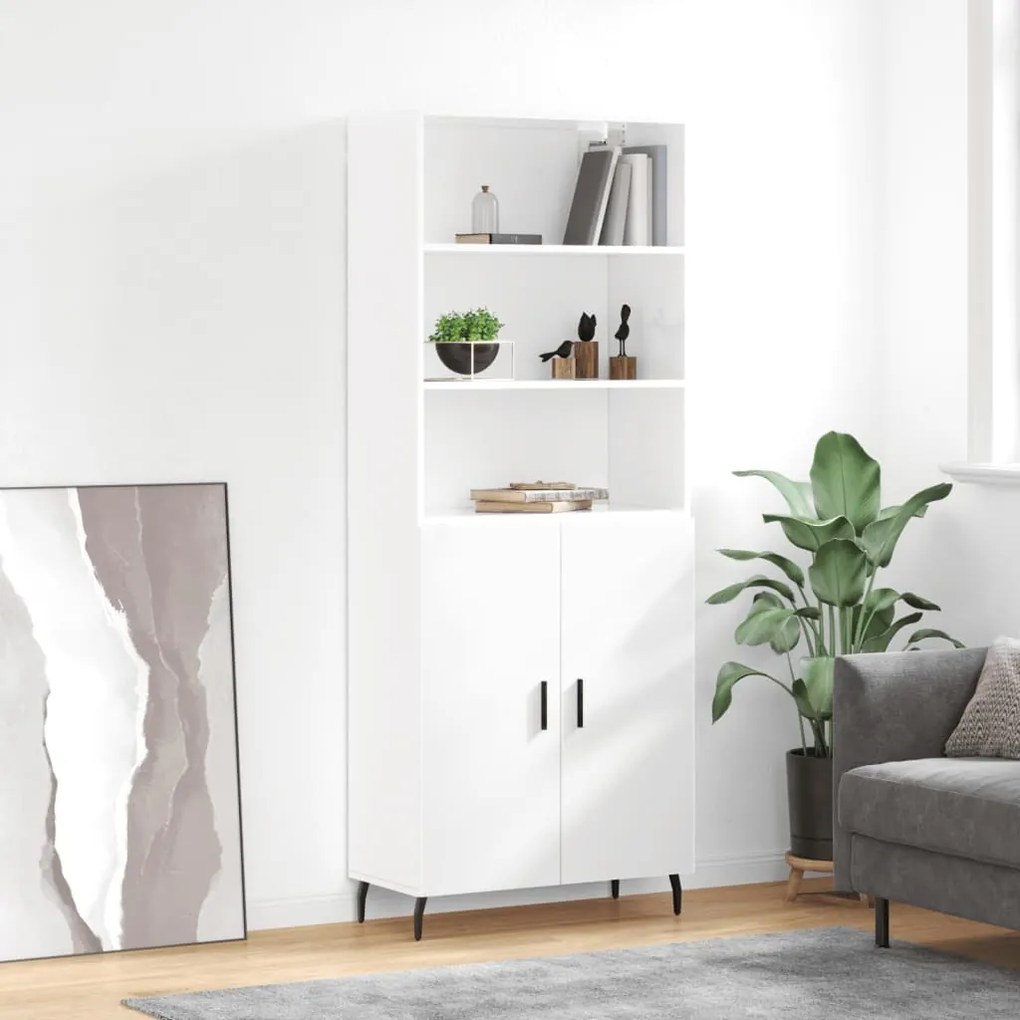 vidaXL Skříň highboard 69,5 x 34 x 180 cm kompozitní dřevo [3189272] Barva: Bílá