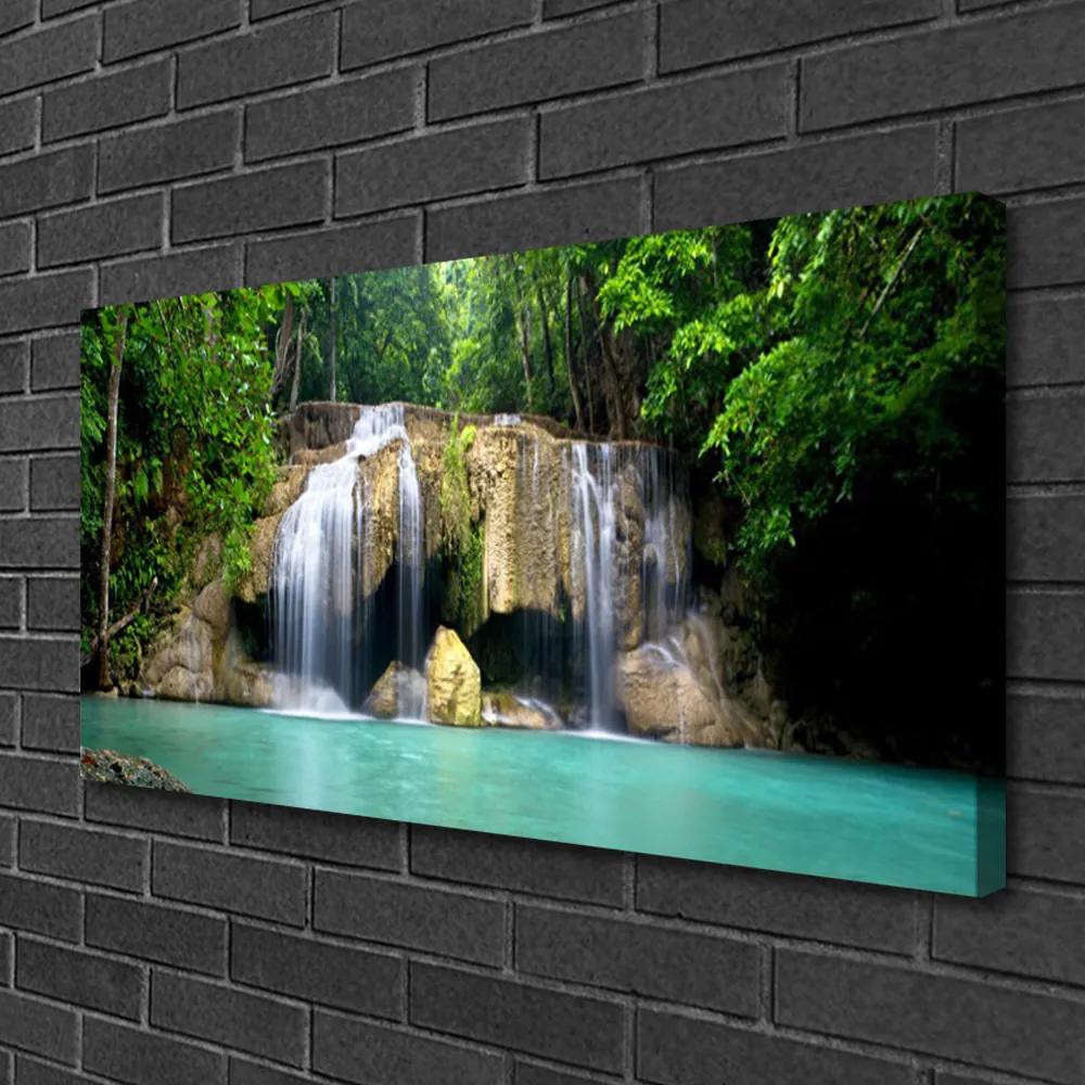 Obraz na plátně Vodopád Strom Příroda 125x50 cm
