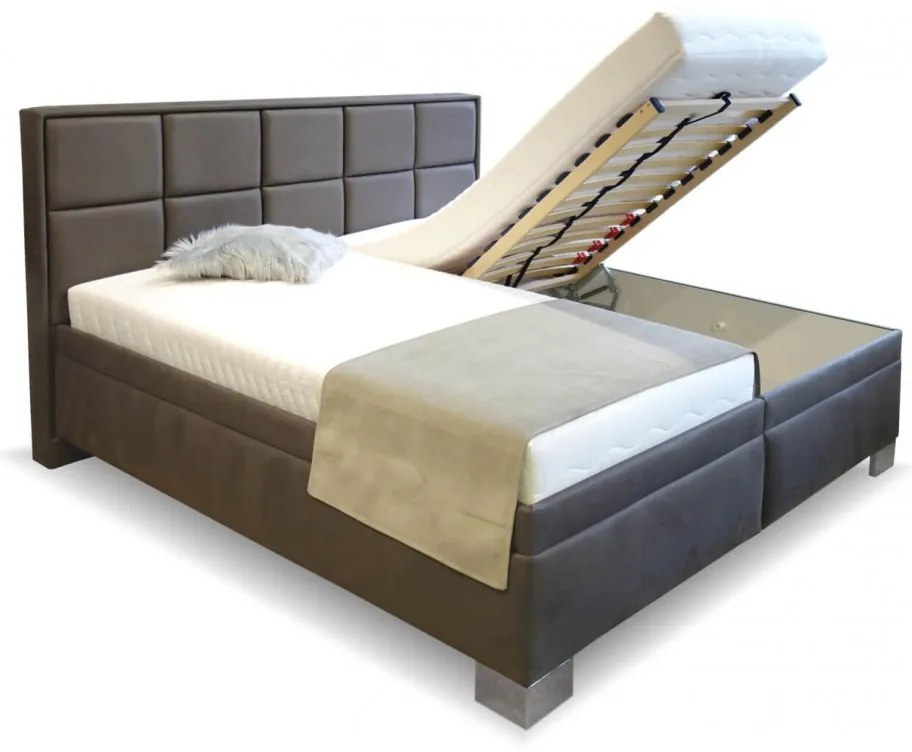 Čalouněná postel s úložným prostorem Laura vario, čelní výklop , 160x200 cm, Matrace ALFA