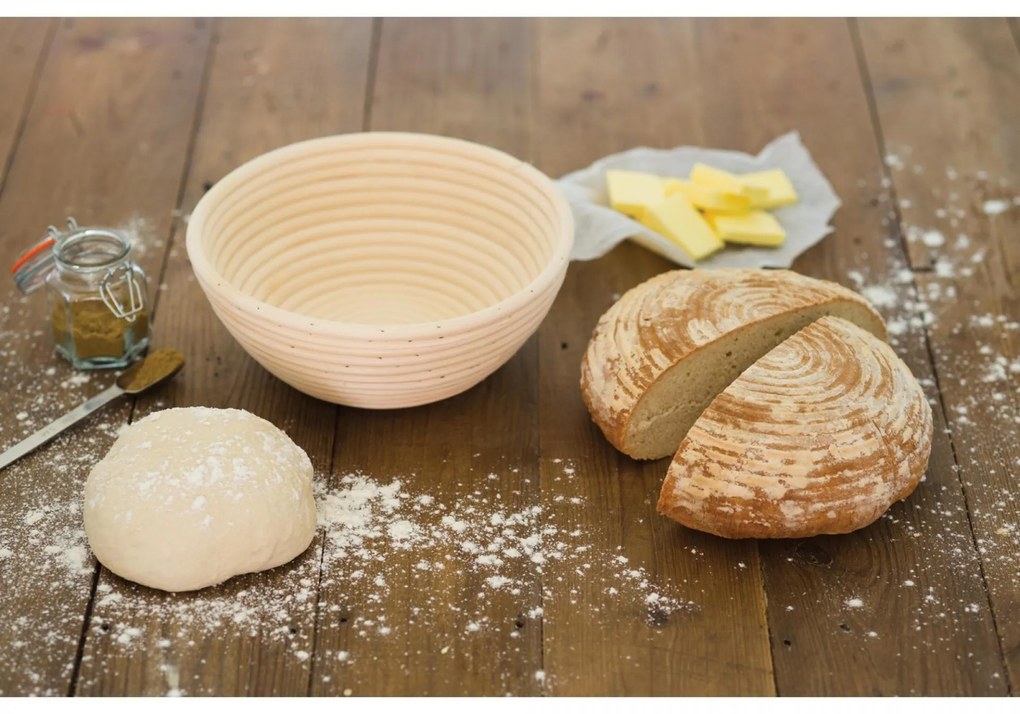 Kitchen Craft Ošatka na chléb Round, béžová barva, proutí