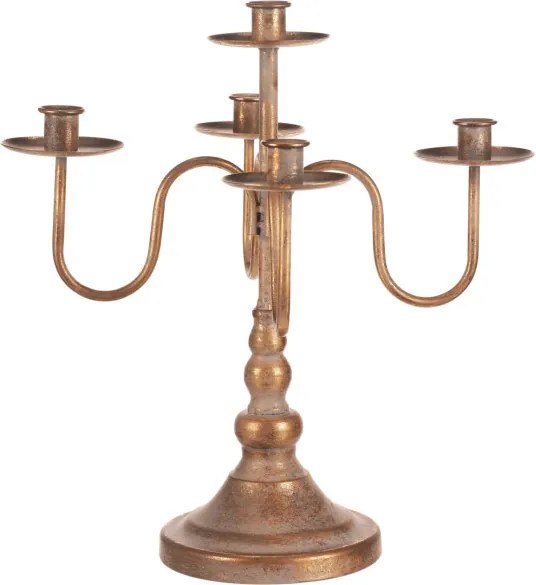 Kovový svícen 40 cm zlatý FUP559