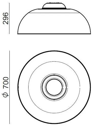 Stilnovo Demì, designové stropní svítidlo, 33W LED 3000K stmívatelné phase-cut, prům. 70cm