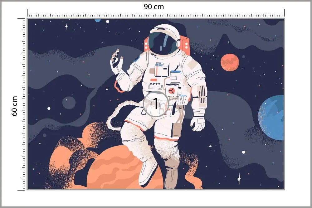 Fototapeta Astronaut Ve Vesmíru A Planetách Strukturální vinyl 360x240